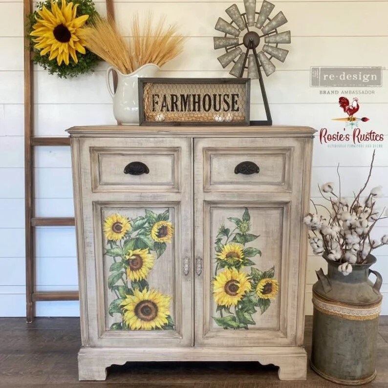 SUNFLOWER Rub on Transfers for Furniture Furniture Decals - Etsy