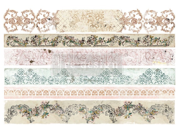 DISTRESSED BORDERS II Rub on Transfers for Furniture | Etsy