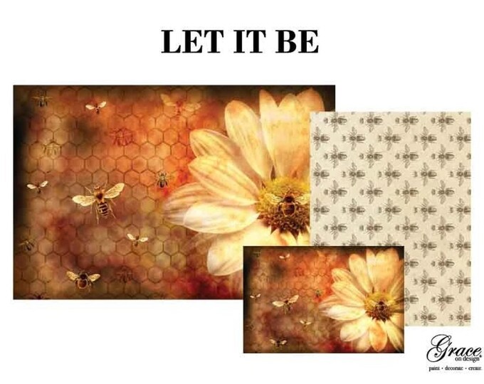 LET IT BEE Decoupage Paper Pack - Grace on Design - 3 Sheets - Etsy