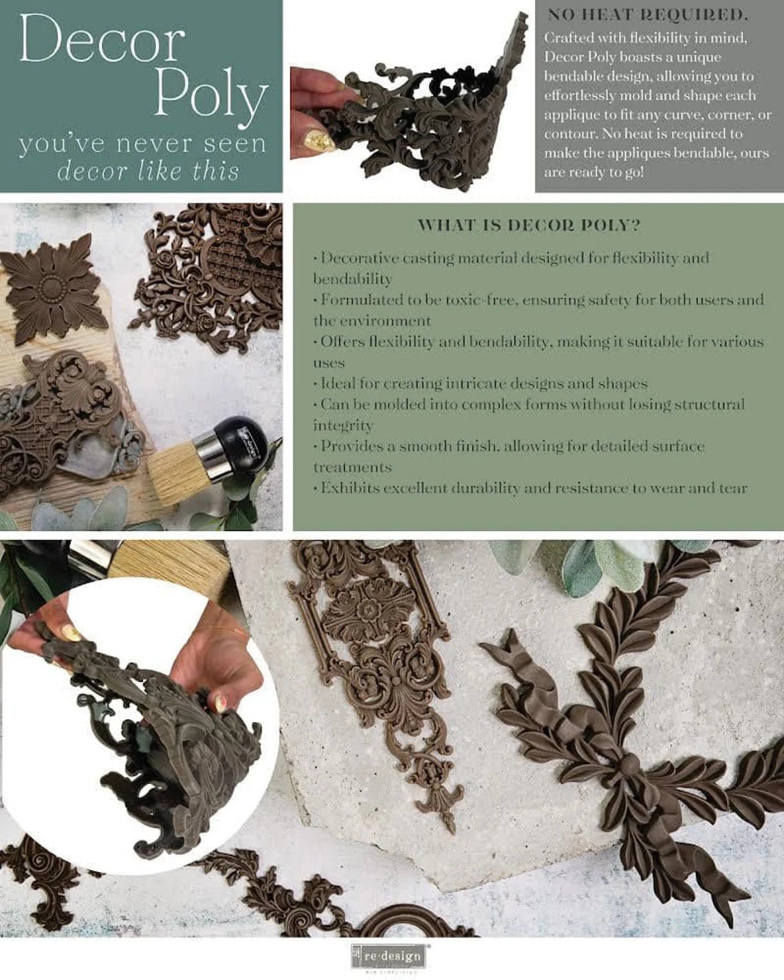 VINTAGE INLAY | Redesign With Prima | Decor Poly | Bendable | Moldable ...