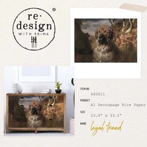 LOYAL FRIEND Re-design With Prima Decoupage Rice Paper A1 Decoupage ...