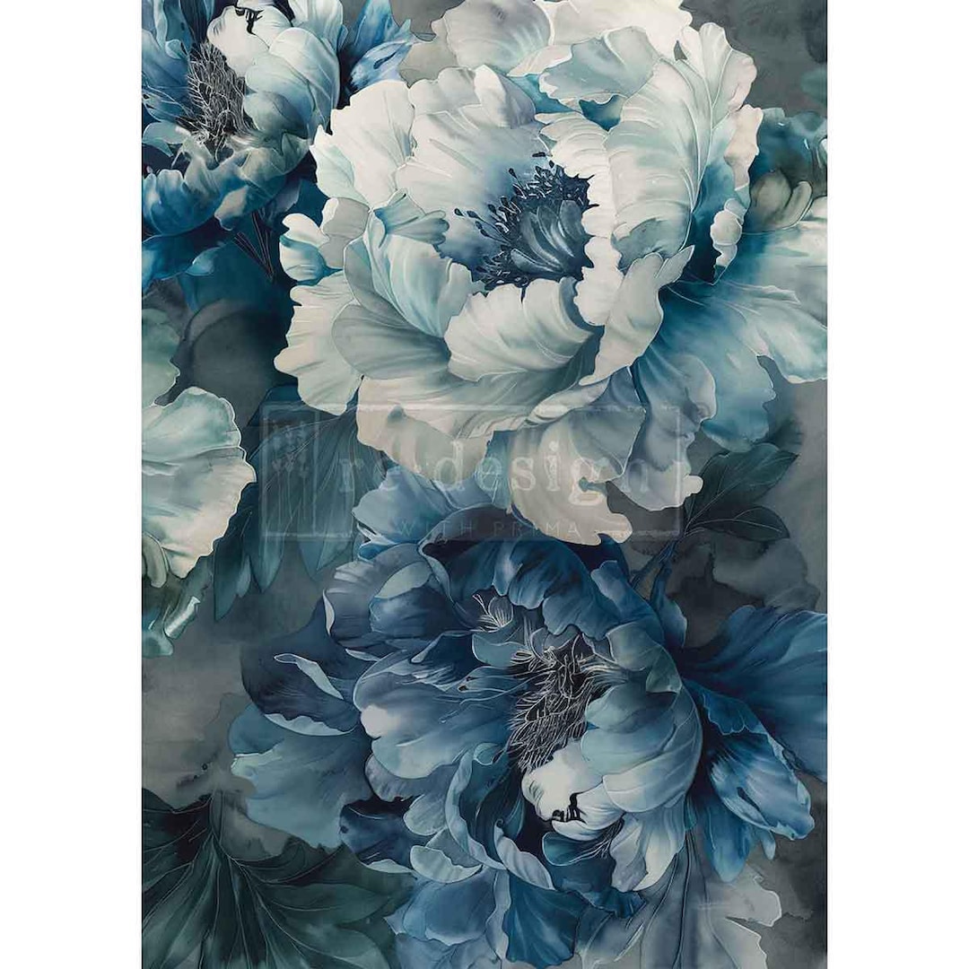 SAPPHIRE PEONY | Re-design With Prima Decoupage Decor Tissue Paper | A3 ...