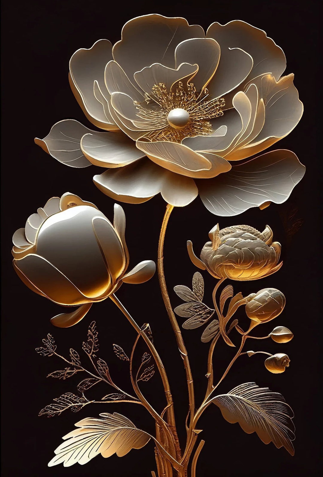 GOLDEN BLOOM 2 - A1 & A3 - Mint by Michelle Decoupage Paper - Etsy