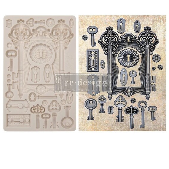 Re-design With Prima locks AND Keys 5 X 8 Mould - Etsy