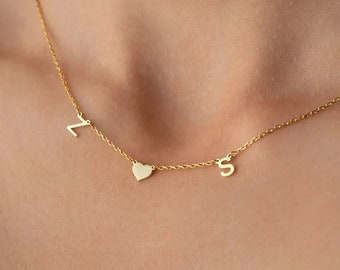 Dainty Initial Necklace Custom Letter Charm Necklace Delicate Layering ...