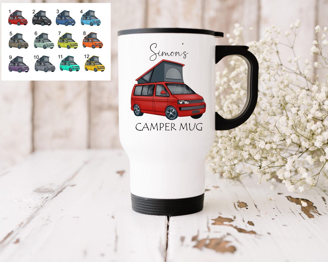 Campervan Travel Mug, Personalised Camper Travel Mug, Insulated VW ...