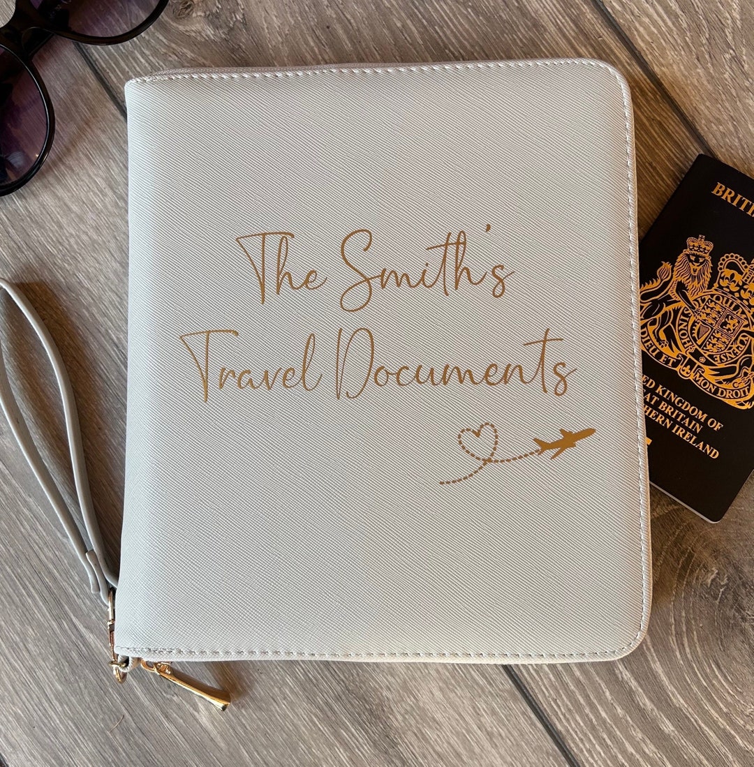 Personalised Travel Document Holder, Travel Wallet, Passport Holder ...