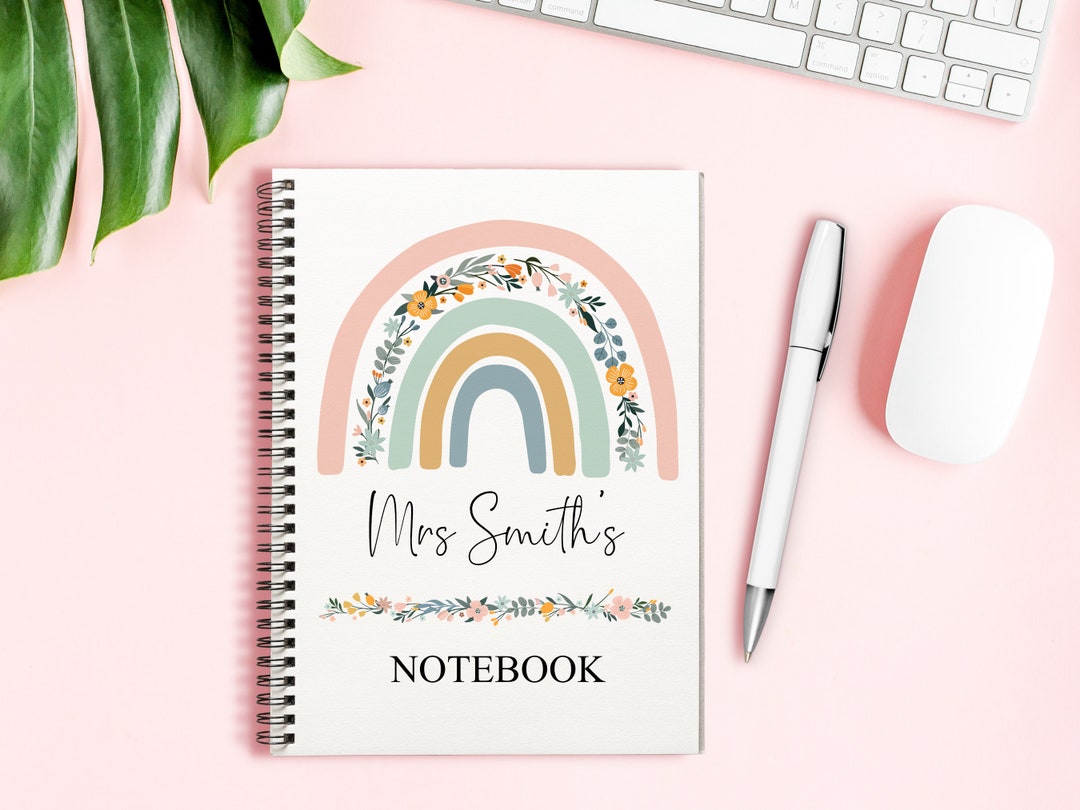 Personalised Teacher Notebook, A5 Notebook, Rainbow Notepad - Etsy UK