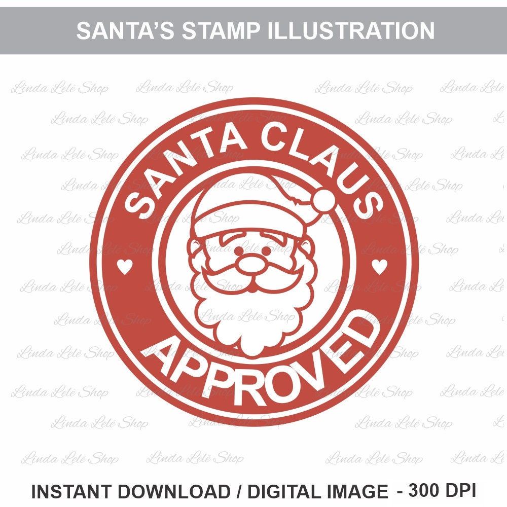 Santas Approved Stamp Illustration, Santas Stamp Illustration, Santas ...
