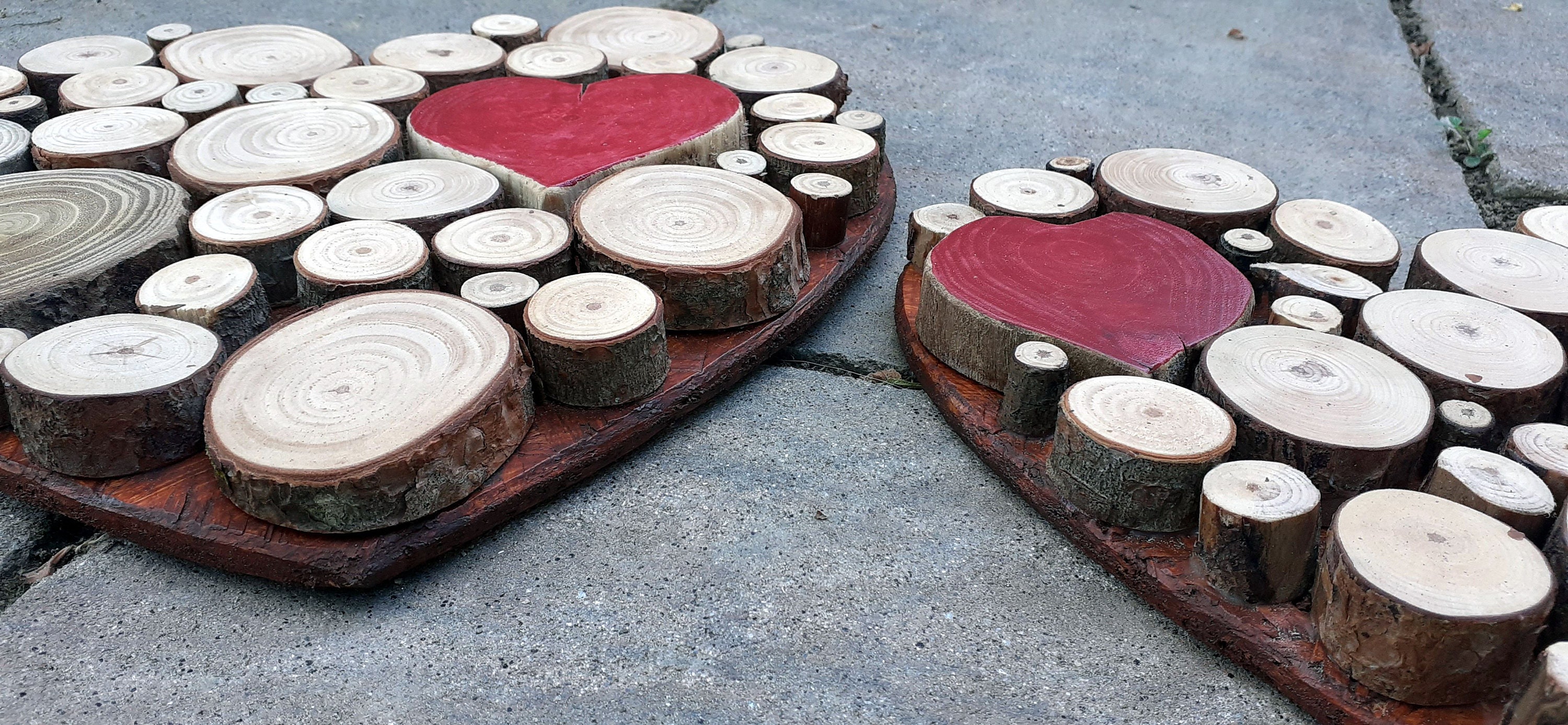 Heart-shaped wooden decoration | Etsy