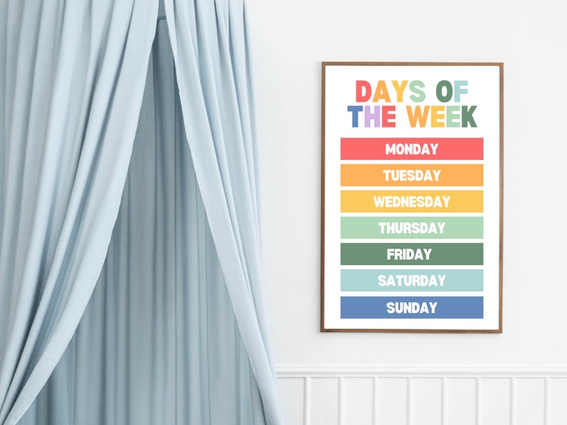 Days of the Week Printable Nursery / Classroom Printable - Etsy
