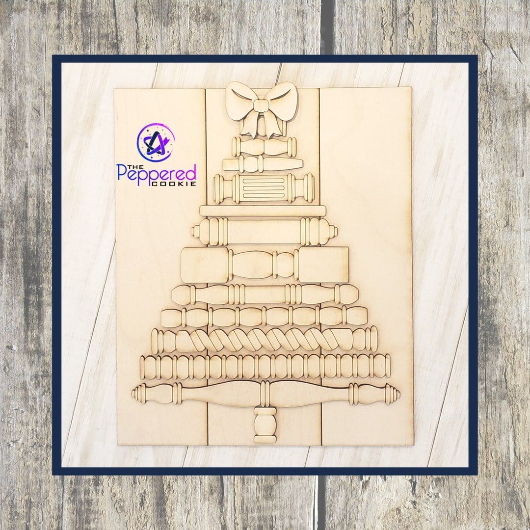 Spindle Christmas Tree Sign 3D DIY Sign Wood Blank DIY - Etsy