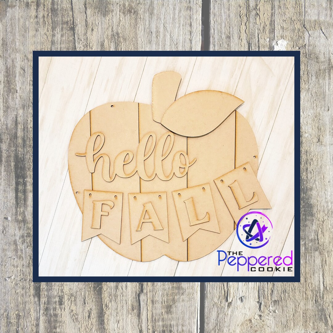 Hello Fall Apple Door Hanger Kit: 3D Wood DIY Paint Boutique - Etsy