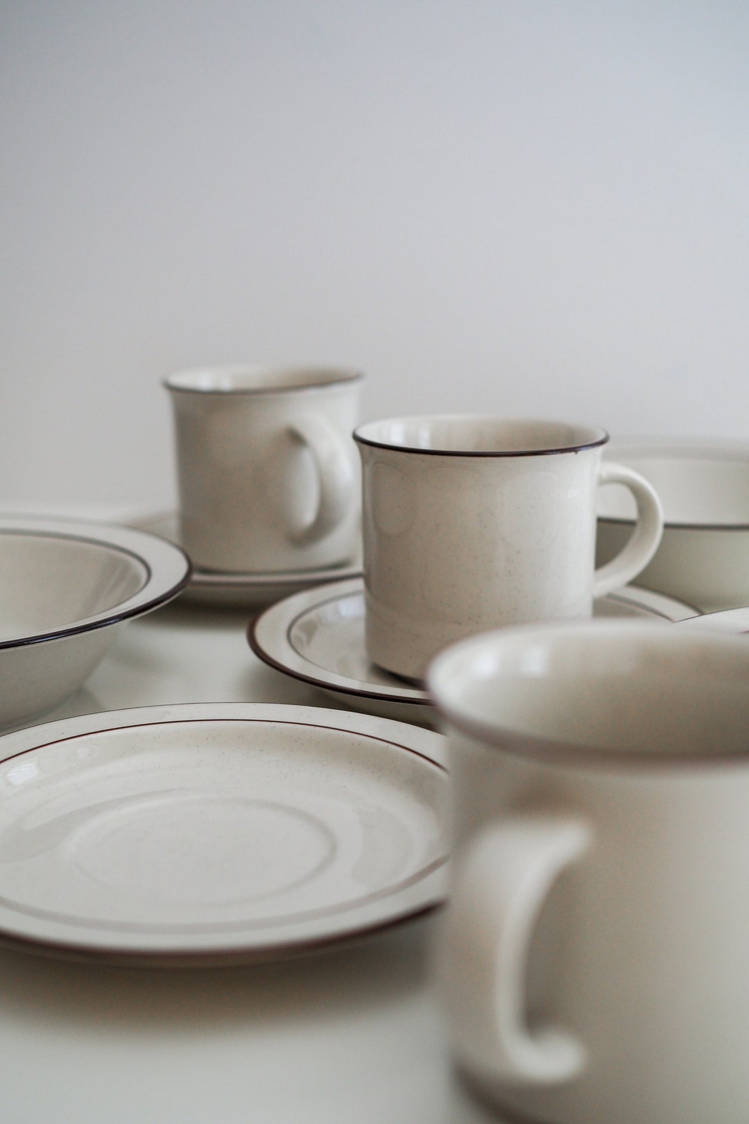 CARTA JAPAN Brown Rim Speckled Cup and Saucer Set - Etsy