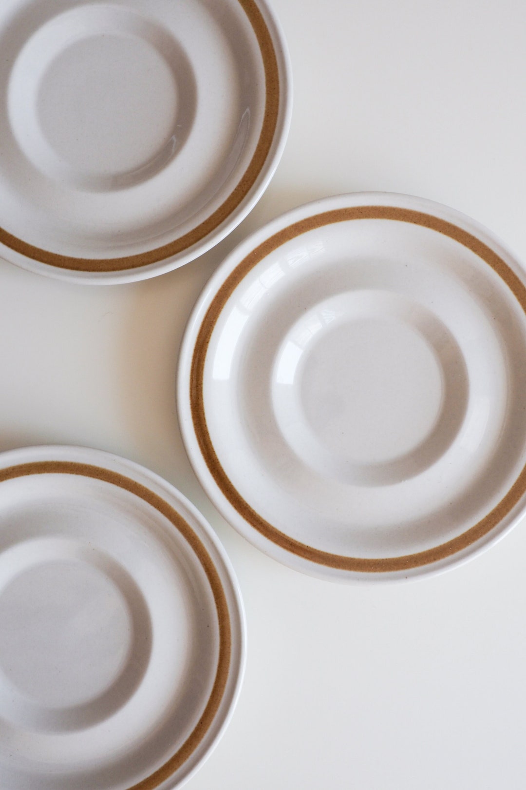 GENUINE STONEWARE Caramel Band Saucer - Etsy