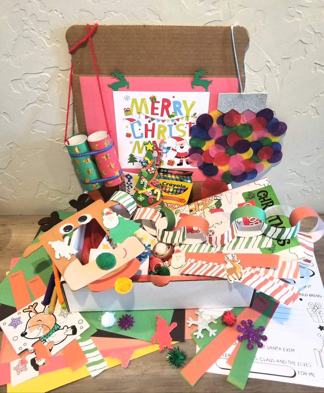 Christmas Craft Box for Kids Toddler Activities Festive - Etsy