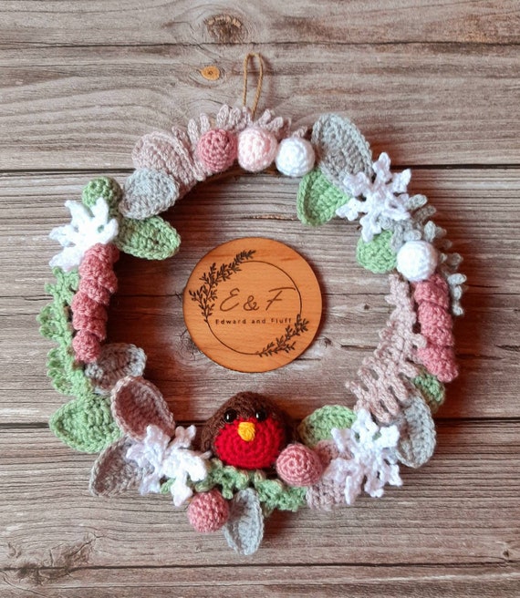 Winter Wreath Crochet Winter Wreath Door Wreath Frosty - Etsy UK