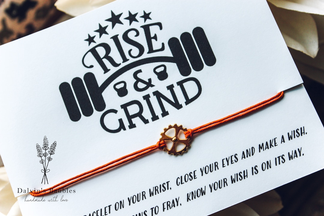 Rise and Grind, Wish Bracelet, Work Out Gifts, Fitness Gifts, Gym ...
