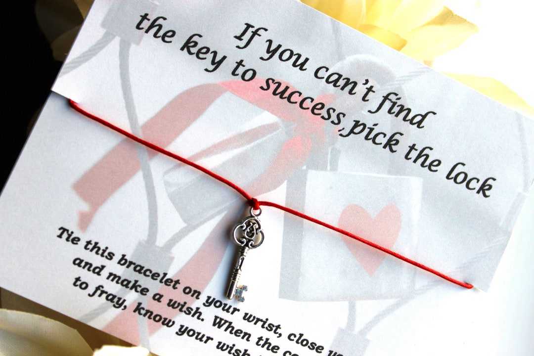 If You Can't Find the Key to Success, Wish Bracelet, Key Charm ...