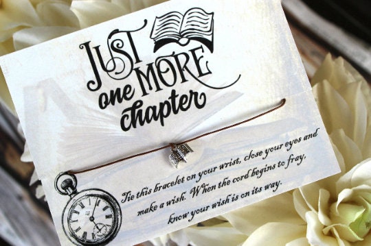 Just One More Chapter Wish Bracelet, Wish Bracelet, Bookworm Gifts ...
