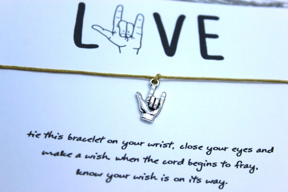 Love Wish Bracelet Sign Language Love Charm Friendship | Etsy