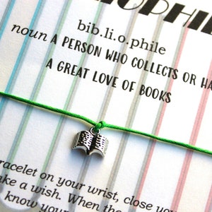 Bibliophile Wish Bracelet, Wish Bracelet, Bookish, Bookish Gifts ...