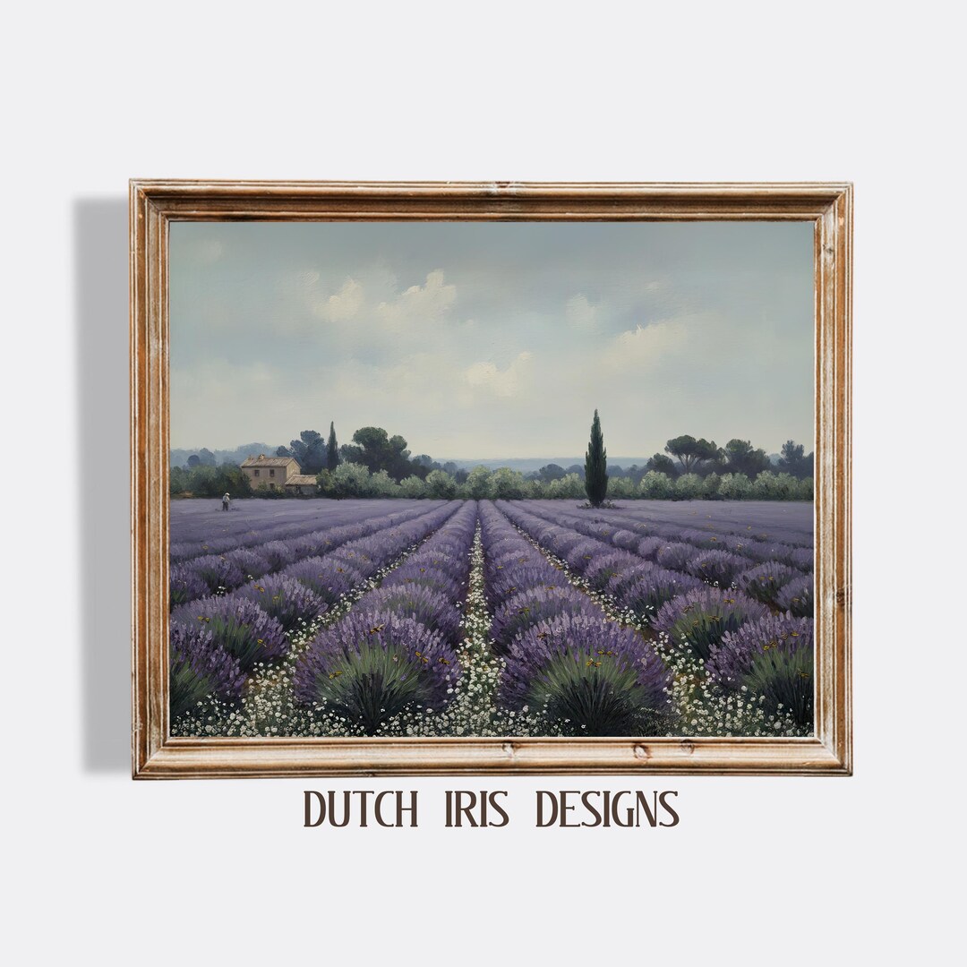 Springtime Lavender Field in Provence - Rustic Wall Art, Printable ...