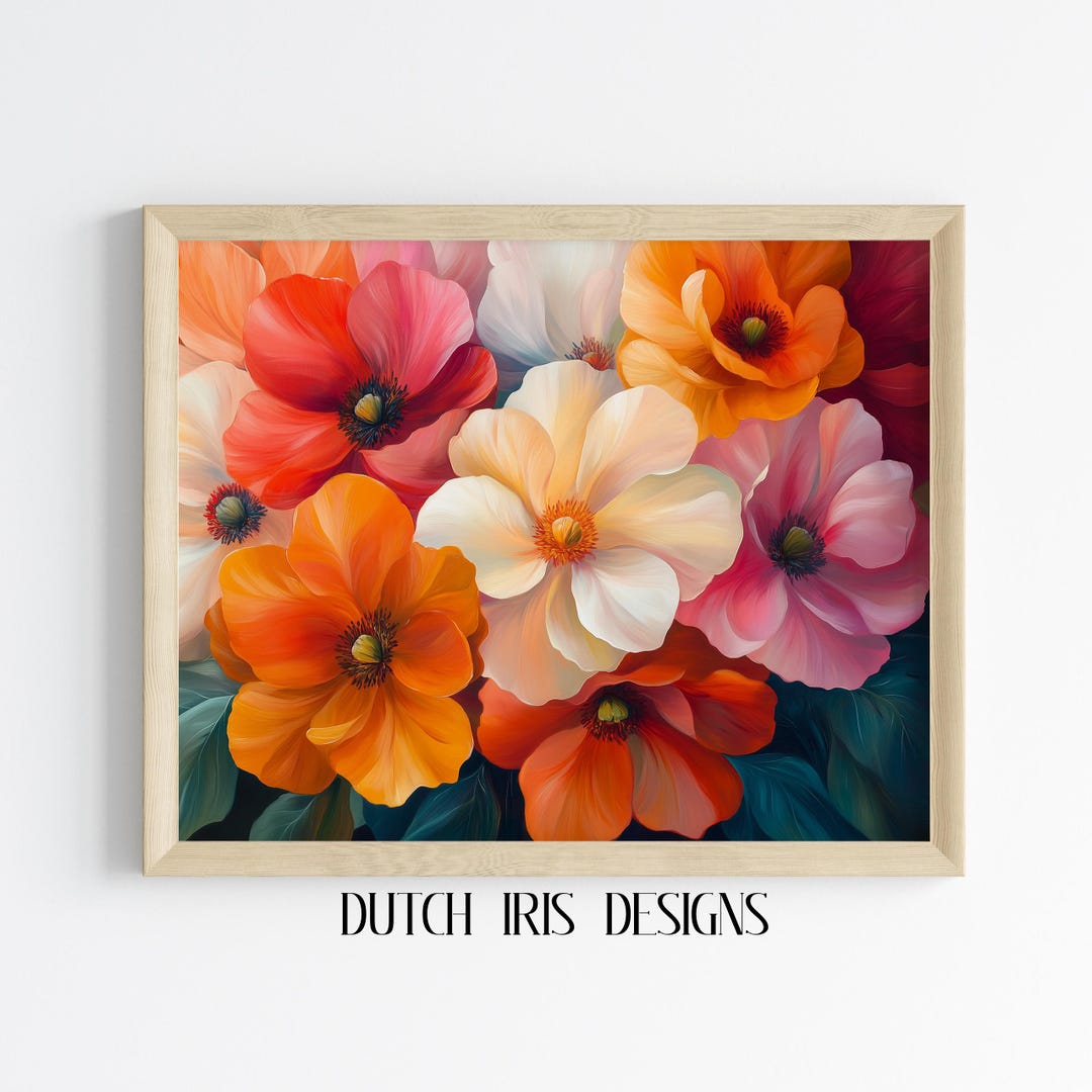 Vibrant Floral Printable Wall Art - Georgia Okeeffe Style Painting ...