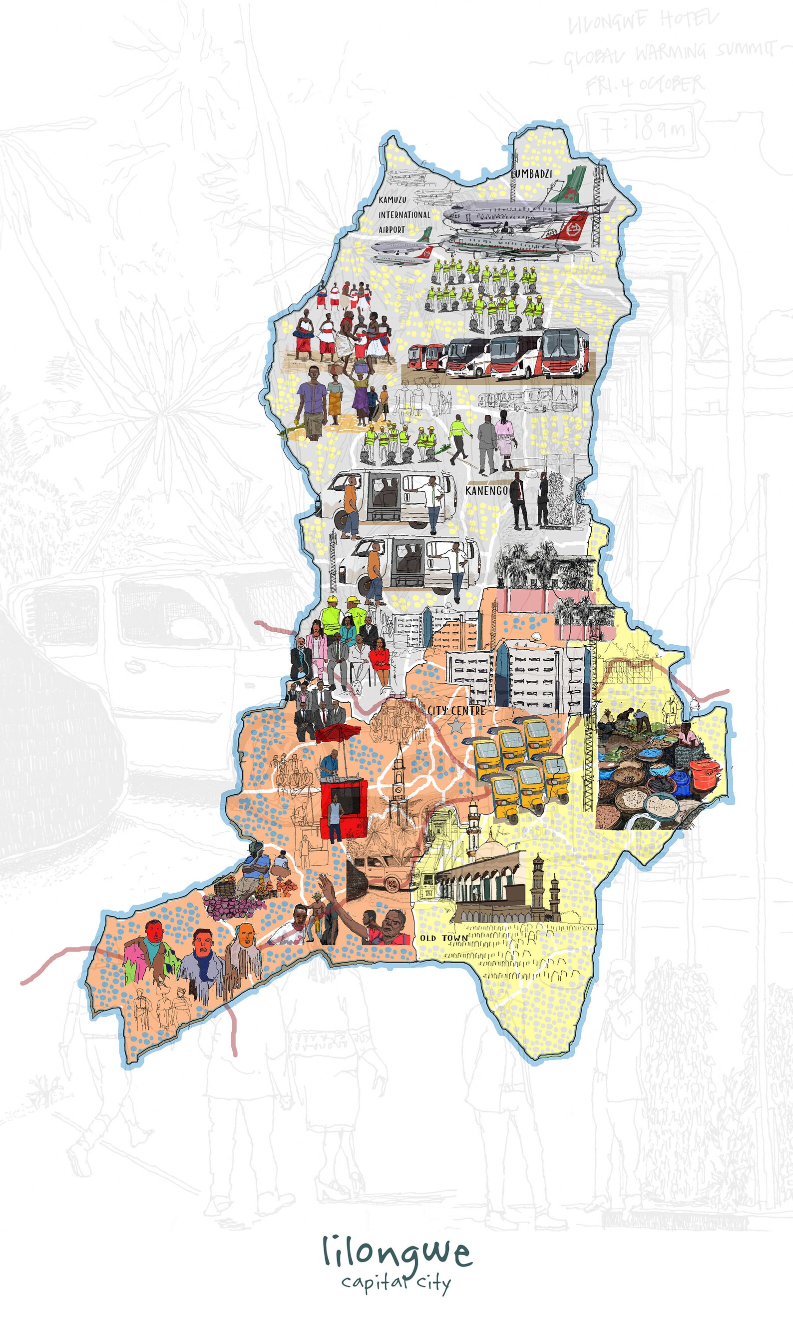 Map of Lilongwe, Malawi by Lerato Honde - Etsy