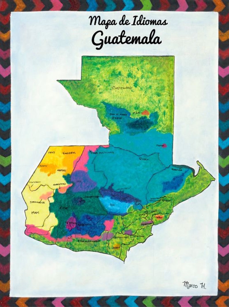 Map of Guatemala by Marco Hernandez - Etsy