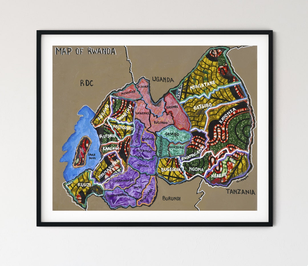 Map of Rwanda by Izabiriza Moise - Etsy