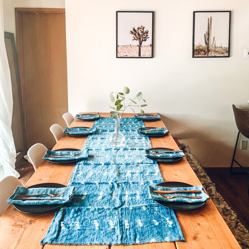 Indigo Table Runner - Etsy