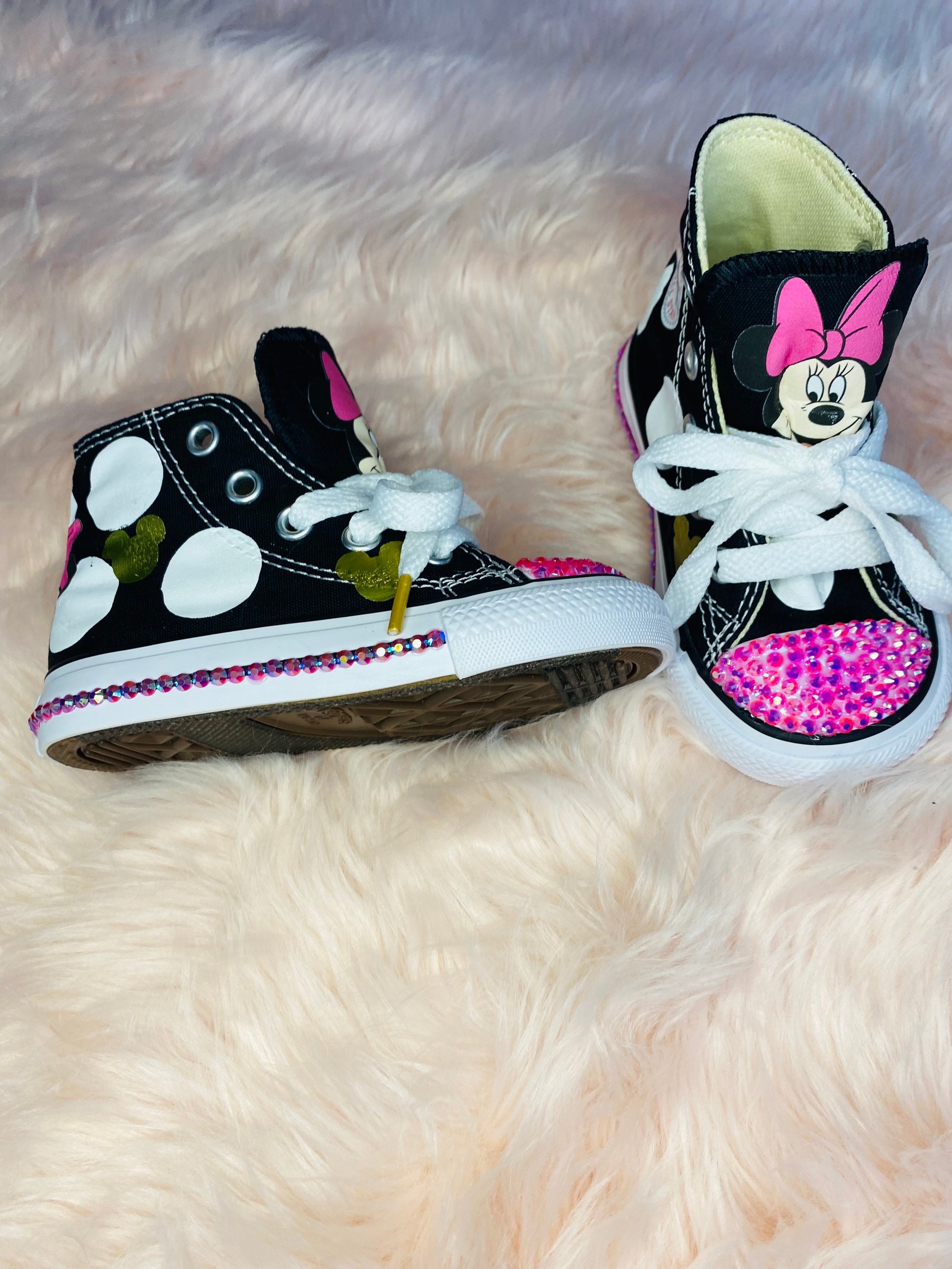 Custom Pink Bling Inspired Minnie Mouse Bling Converse - Etsy
