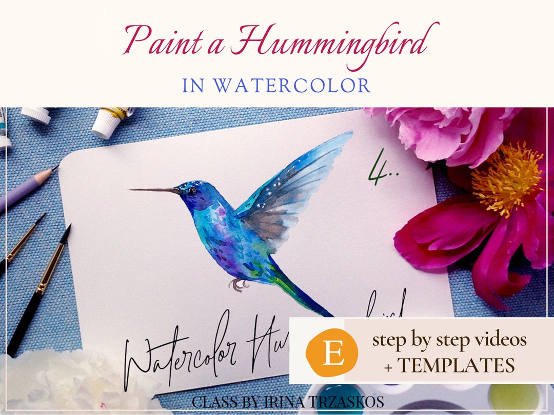 Hummingbird - Watercolor Tutorial for Beginners, DIY Artwork for Wall ...