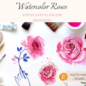 Painting Roses Watercolor Video Tutorials for Beginners, DIY Artwork ...