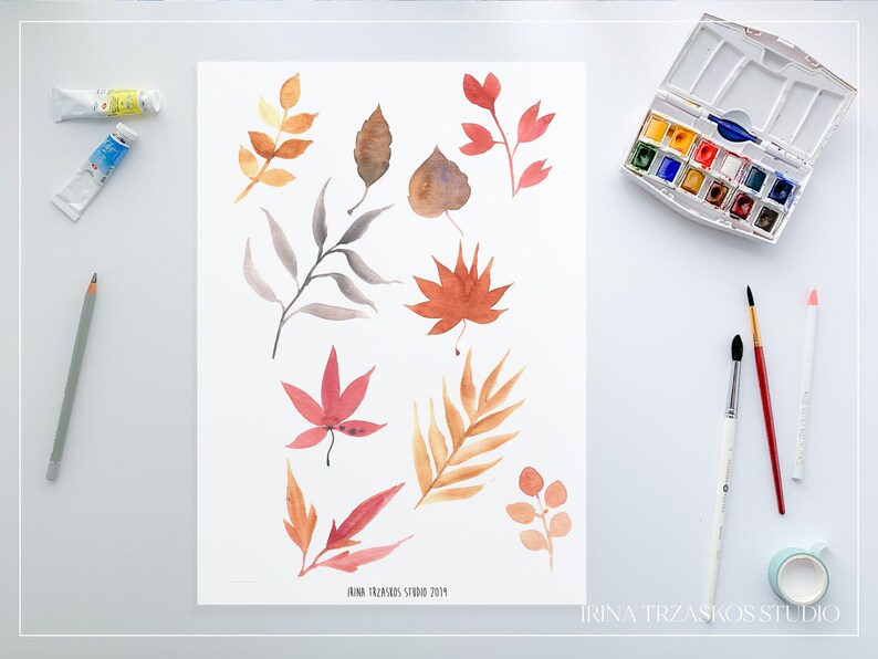 Autumn Flowers Watercolor Tutorial, DIY Wall Art (PDF Pattern) - Etsy