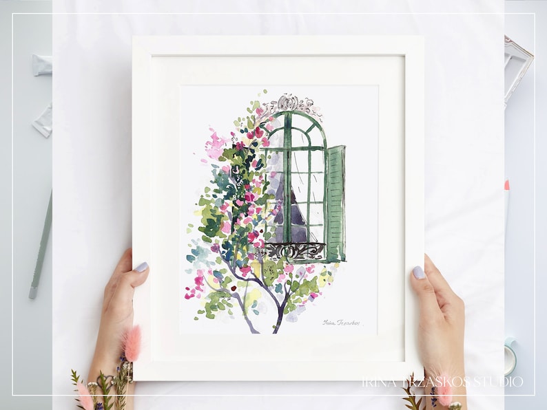 Floral Window Watercolor Tutorial for Beginners, DIY Artwork for Wall ...