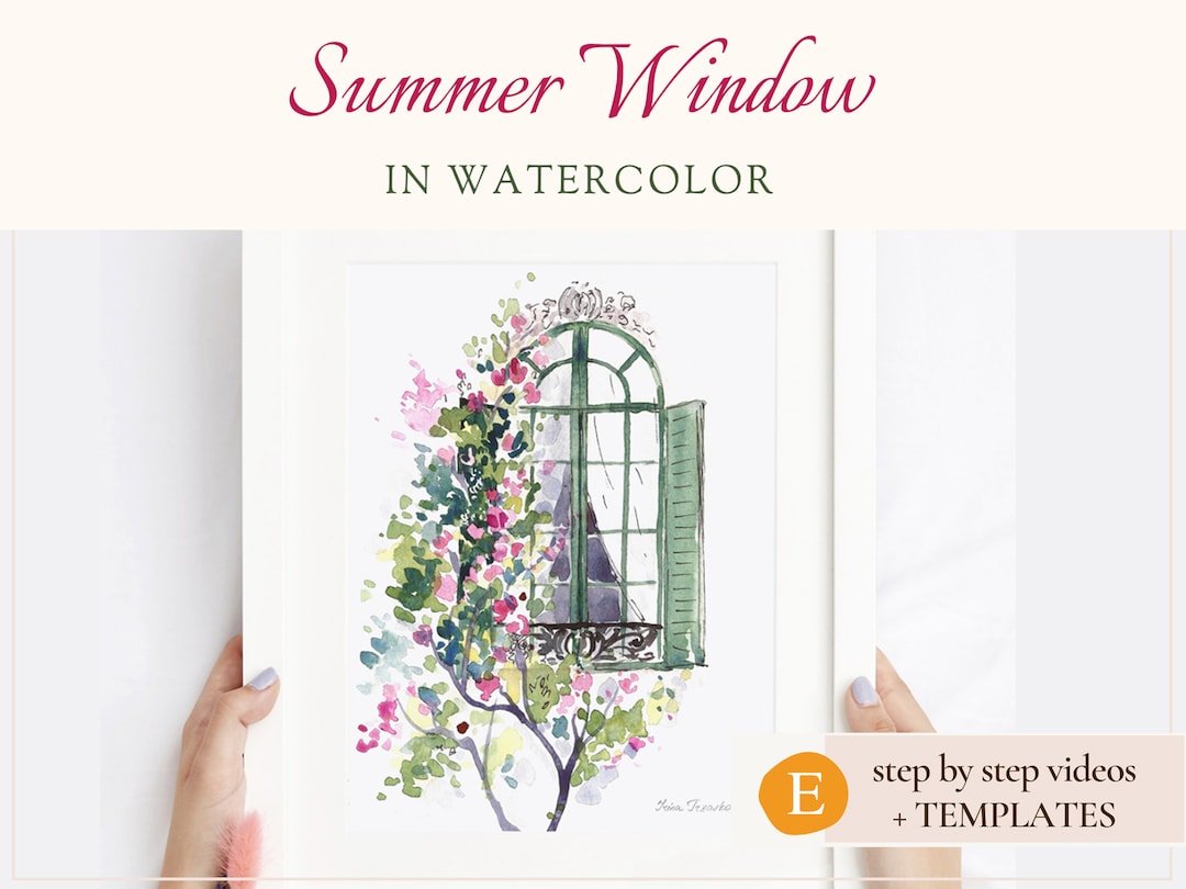Floral Window - Watercolor Tutorial for Beginners, DIY Artwork for Wall ...