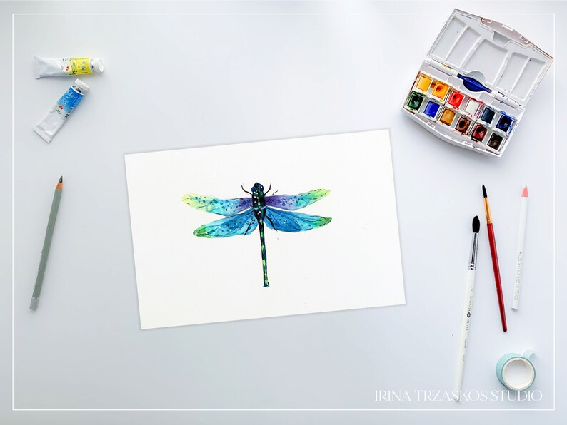 Watercolor Dragonfly Tutorial for Beginners, DIY Artwork for Wall Art ...