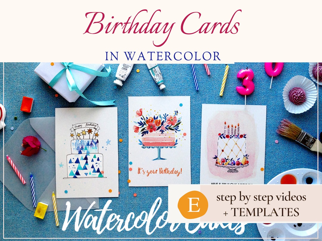 Birthday Cards - Tutorial for Beginners, DIY Artwork Watercolor ...