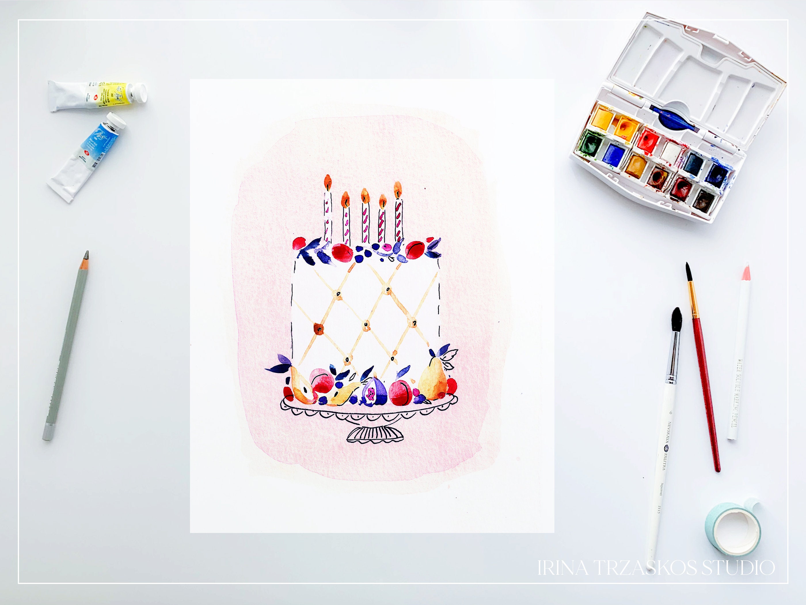 Birthday Cards - Tutorial for Beginners, DIY Artwork Watercolor ...