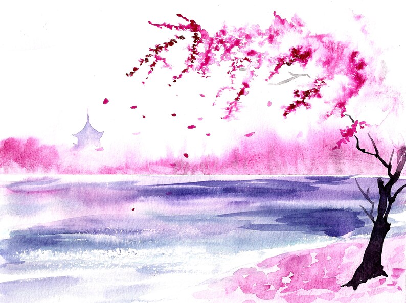Spring Landscape DIY Artwork for Wall Art and Home Décor - Watercolor ...