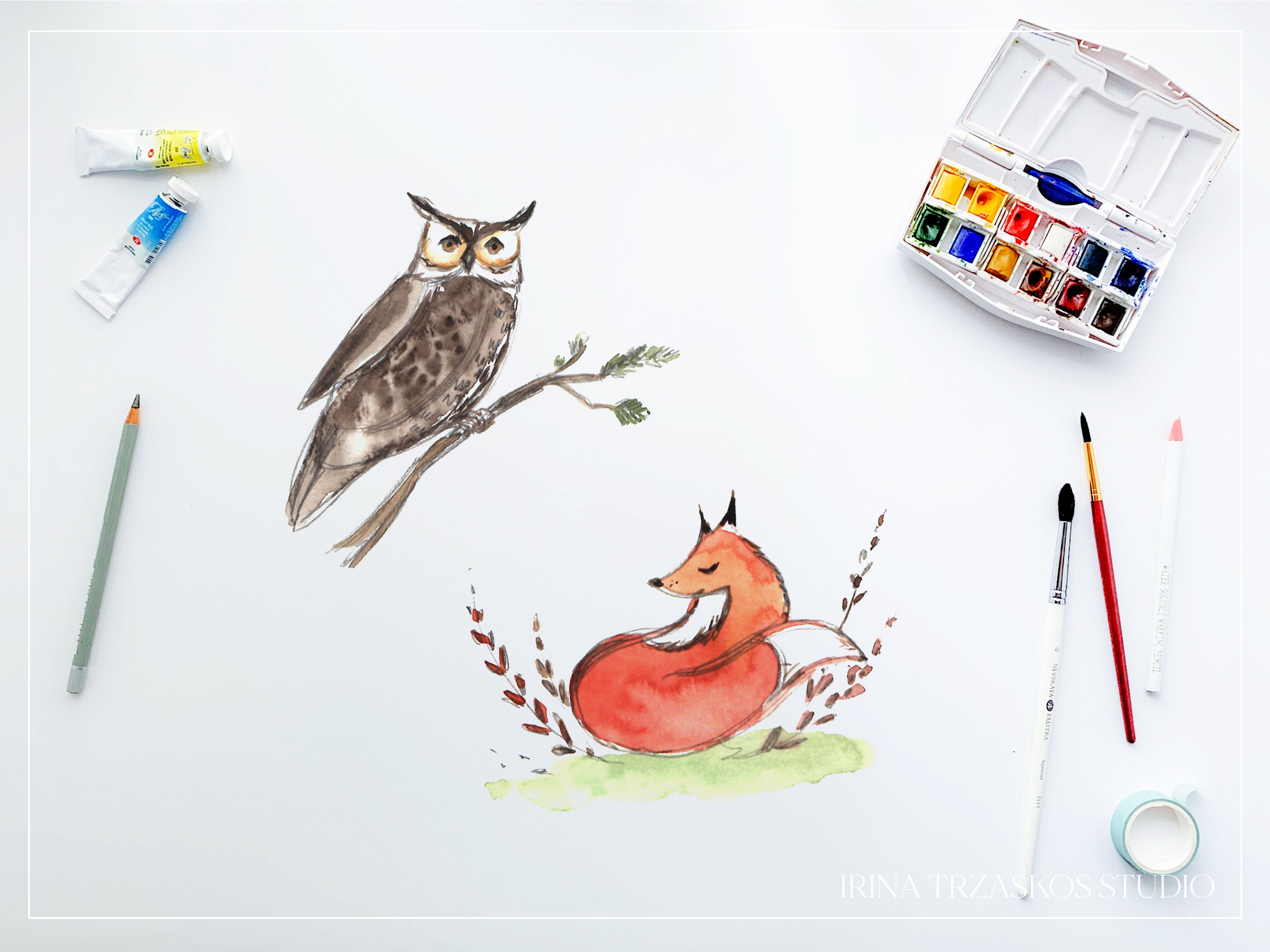 Autumn Illustrations Art Challenge Watercolor Video Tutorial for ...