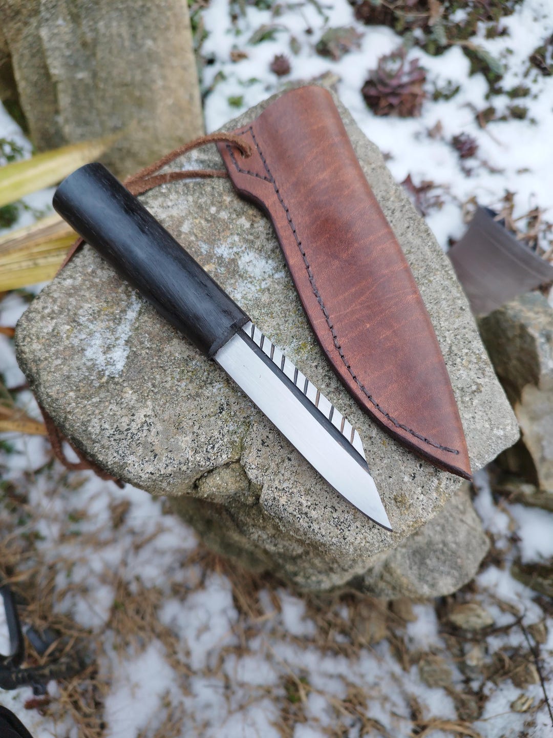 Handmade Viking Seax With Leather Scabbard - Etsy