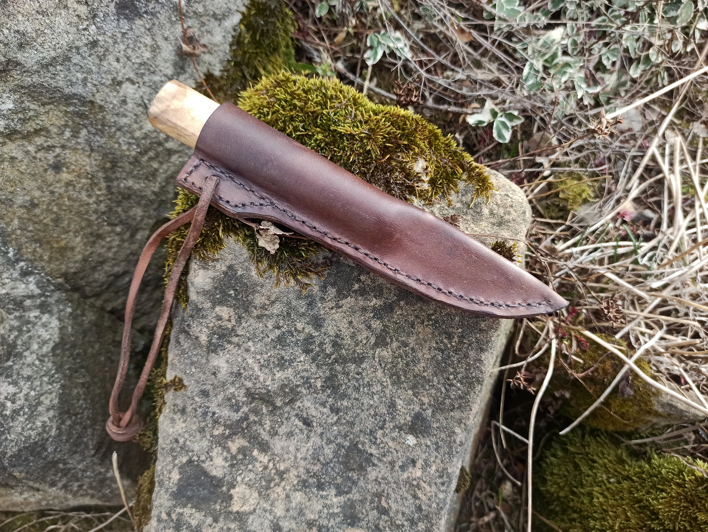 Medium Handmade Viking/slavic Knife With Leather Scabbard - Etsy