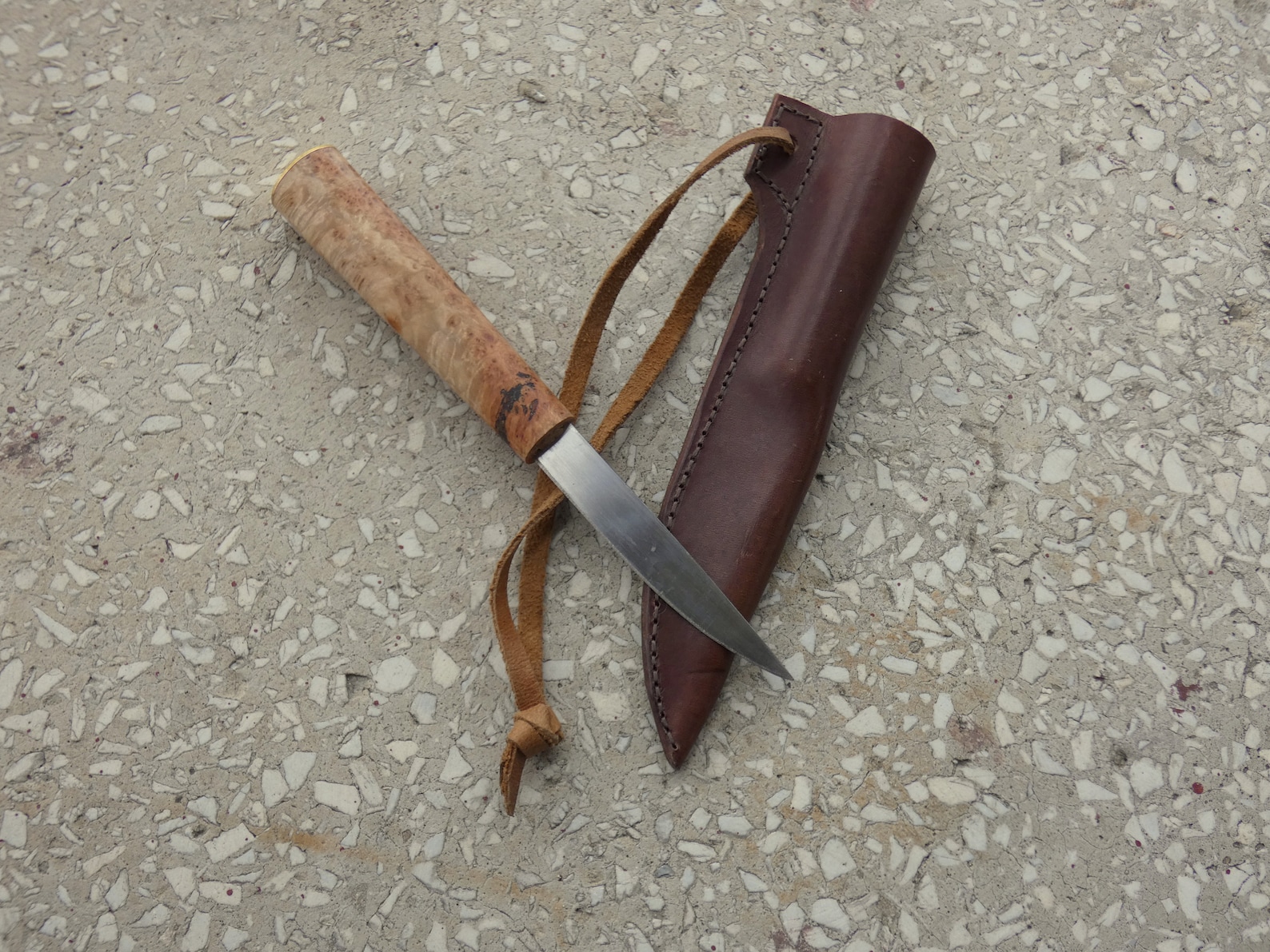 Medium Handmade Viking/slavic Knife With Leather Scabbard - Etsy