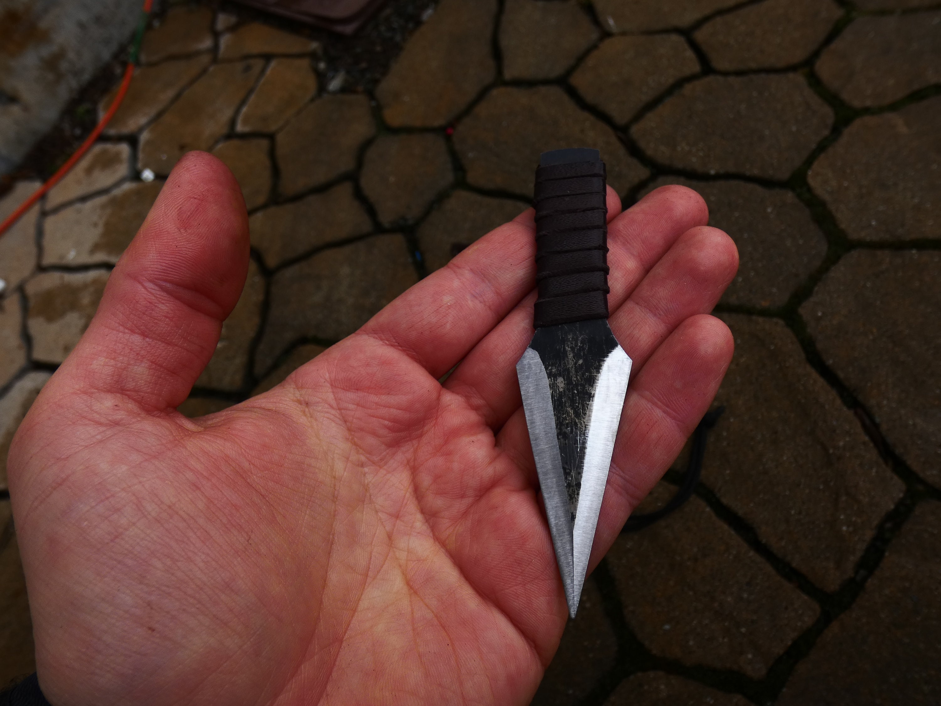 Small Custom EDC Pendant Handmade Recycled Kunai Neck With Leather ...