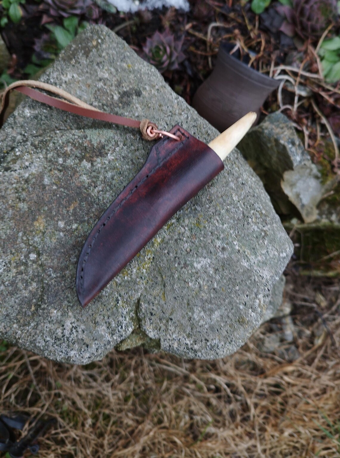Medieval Neck Knife With Carved Antler Handle and Sheath - Etsy