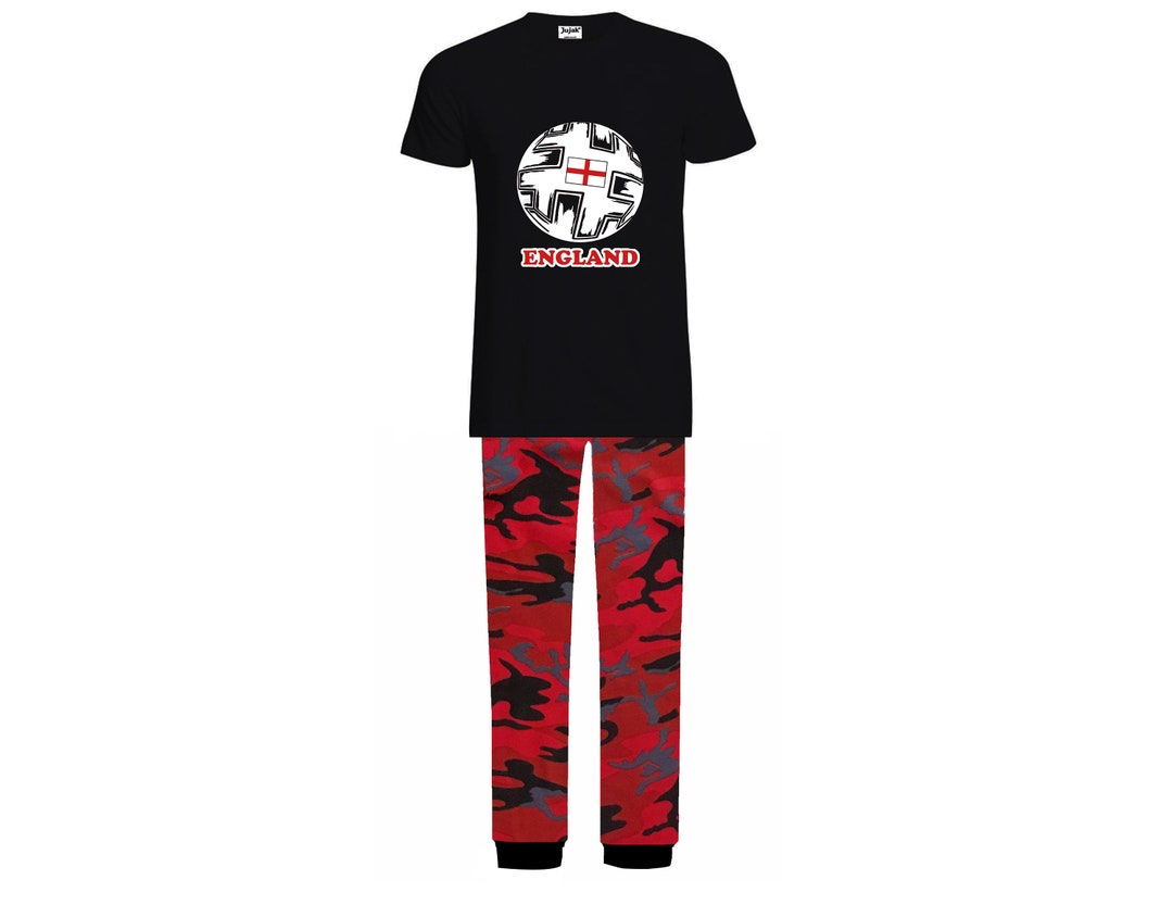 Mens England Football Pyjamas Pjs Loungewear Cotton - Prestige Range ...