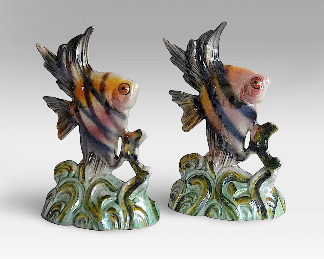 Art Deco Belgian "hubert Bequet" Hand Painted Faience "lusterware" Pair ...
